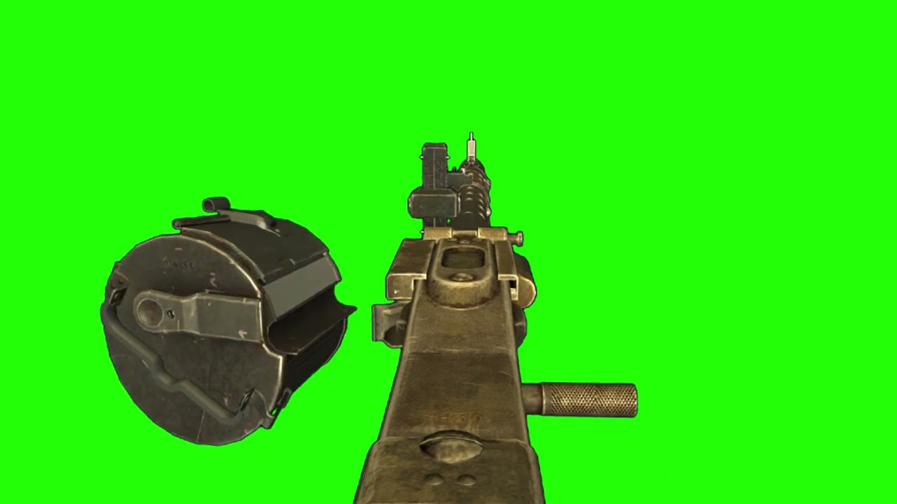 Light machine gun Mg-34, FPS view, fire and reload, green screen - YouTube