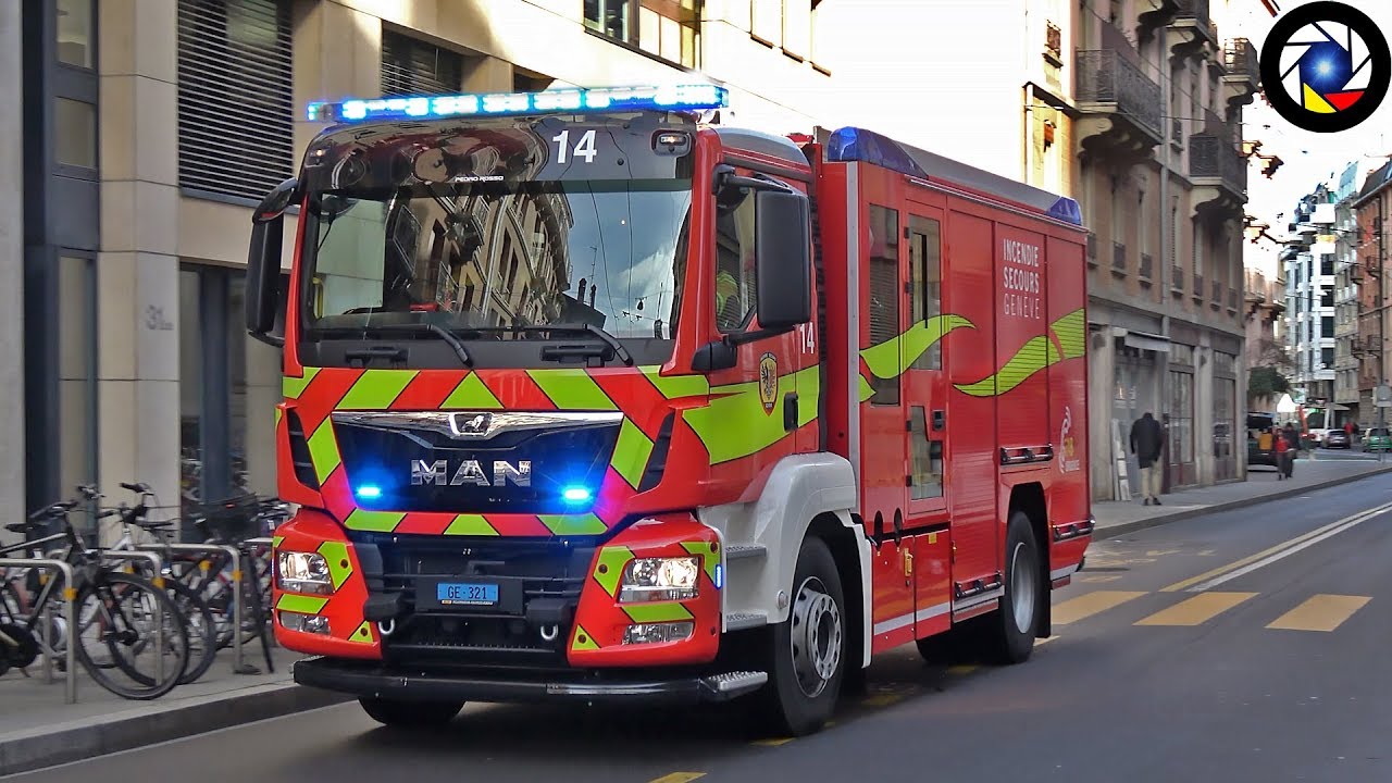 Klaxon Air Horn Pompiers de Genève // Engine 14 Geneva Fire Dept. - YouTube