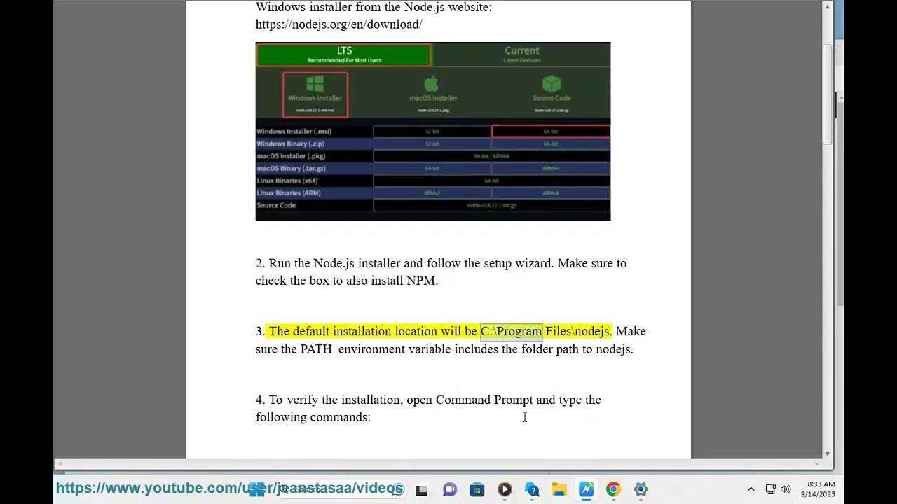 Install NPM on Windows - YouTube