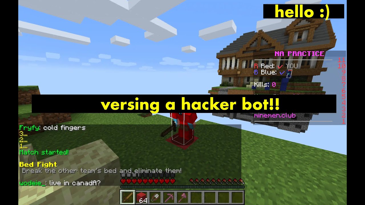 trying the bedwars practice bot again - YouTube