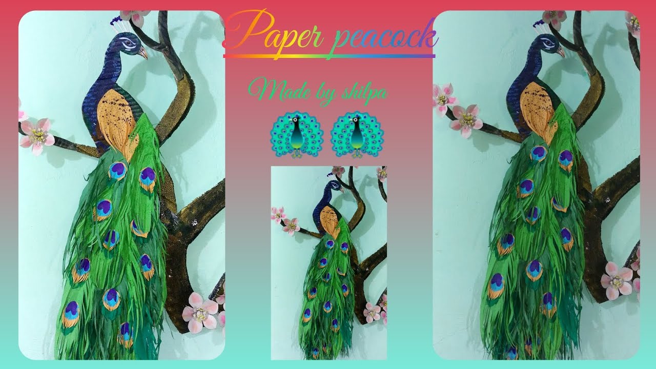 Paper peacock craft/Wall hanging peacock craft ideas/ Home decoration🎀 ...