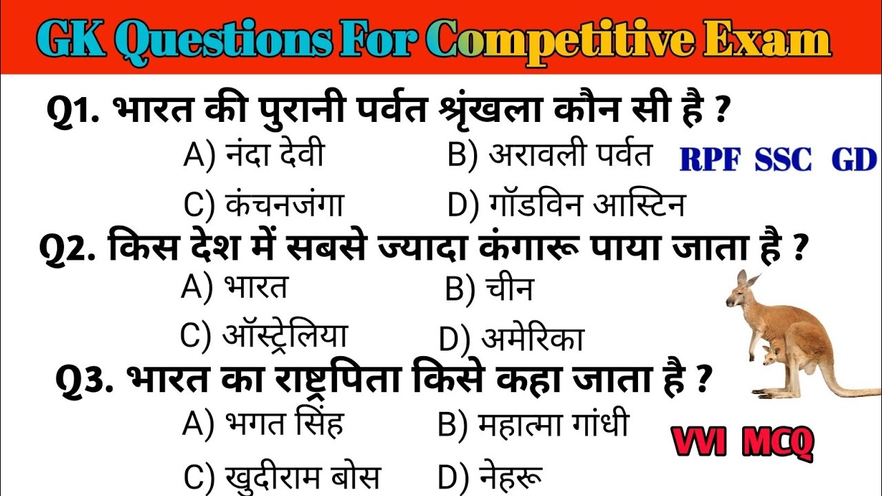 Gk Questions For Competitive Exam || सामान्य ज्ञान || Gk Questions and ...