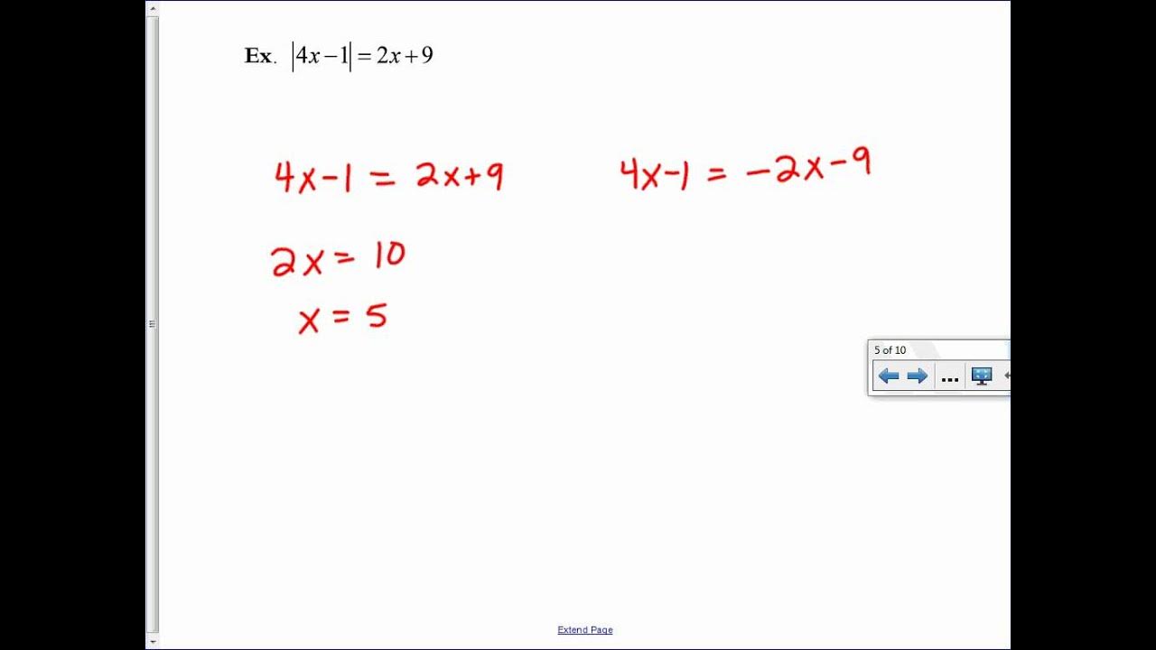 Solving Absolute Value Equations and Inequalities - YouTube