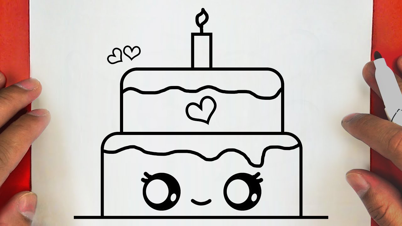 HOW TO DRAW A CUTE MERRY CHRISTMAS CAKE , STEP BY STEP, DRAW Cute ...