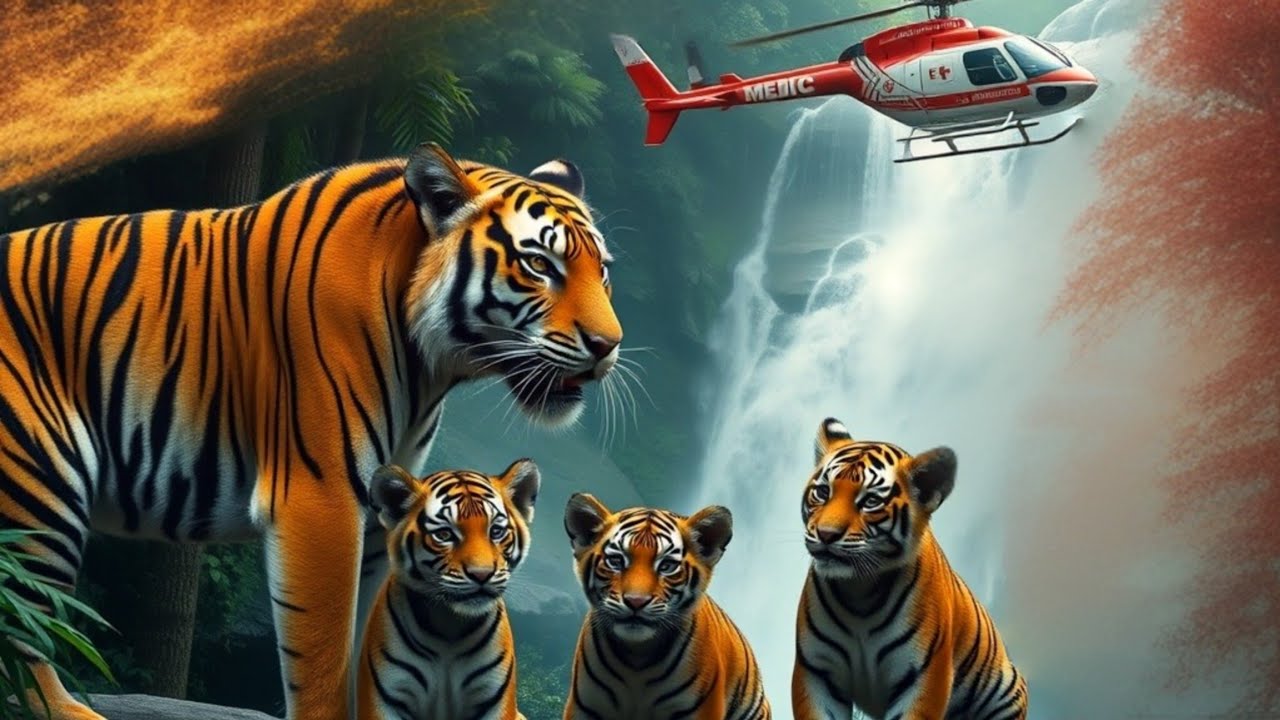 Emergency #animalrescue team saves a #tiger family from #forestfire # ...