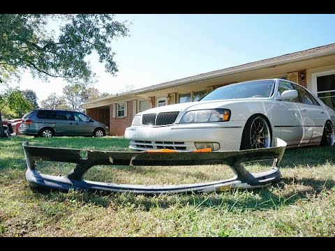 Lowering Q45 & attempting bumper merge Pt1 - YouTube