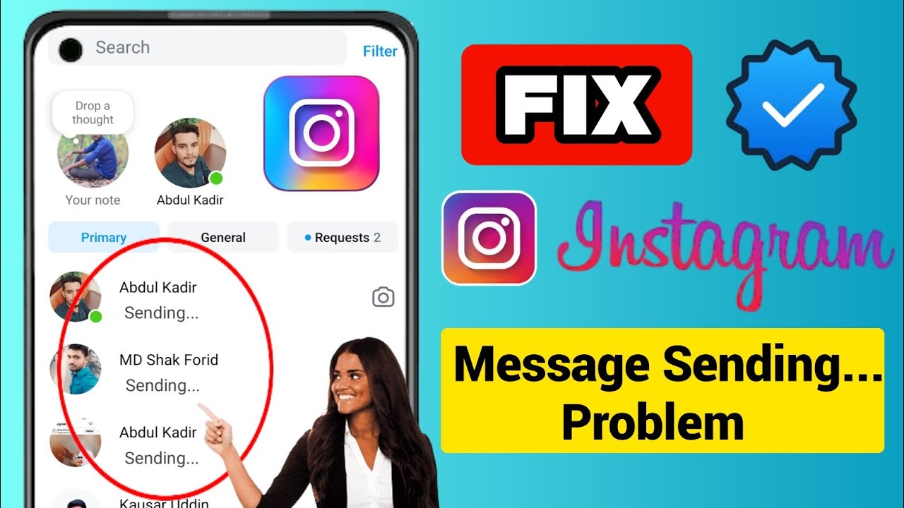 Fix Instagram Message Not Sending Problem || Instagram Message Sending ...