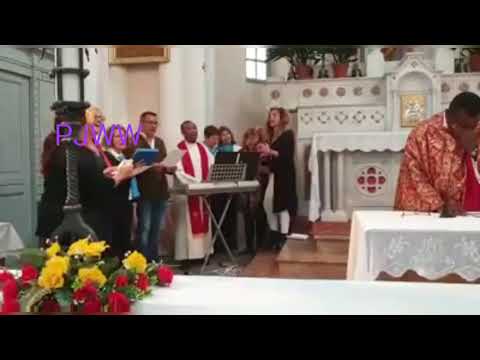 Nigerian Priest in Switzerland breaks down in tears after his parishioners sang Igbo song for him