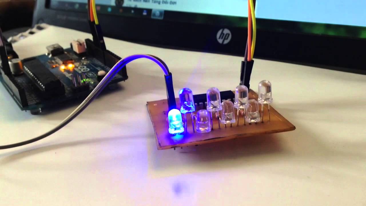 Controling 8 Leds With Arduino And 74hc595 Youtube