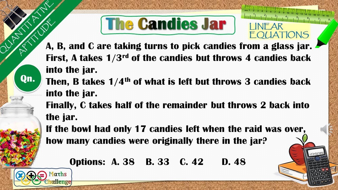 The Candies Jar| Linear Equation in 1 Variable (But it's not simple ...