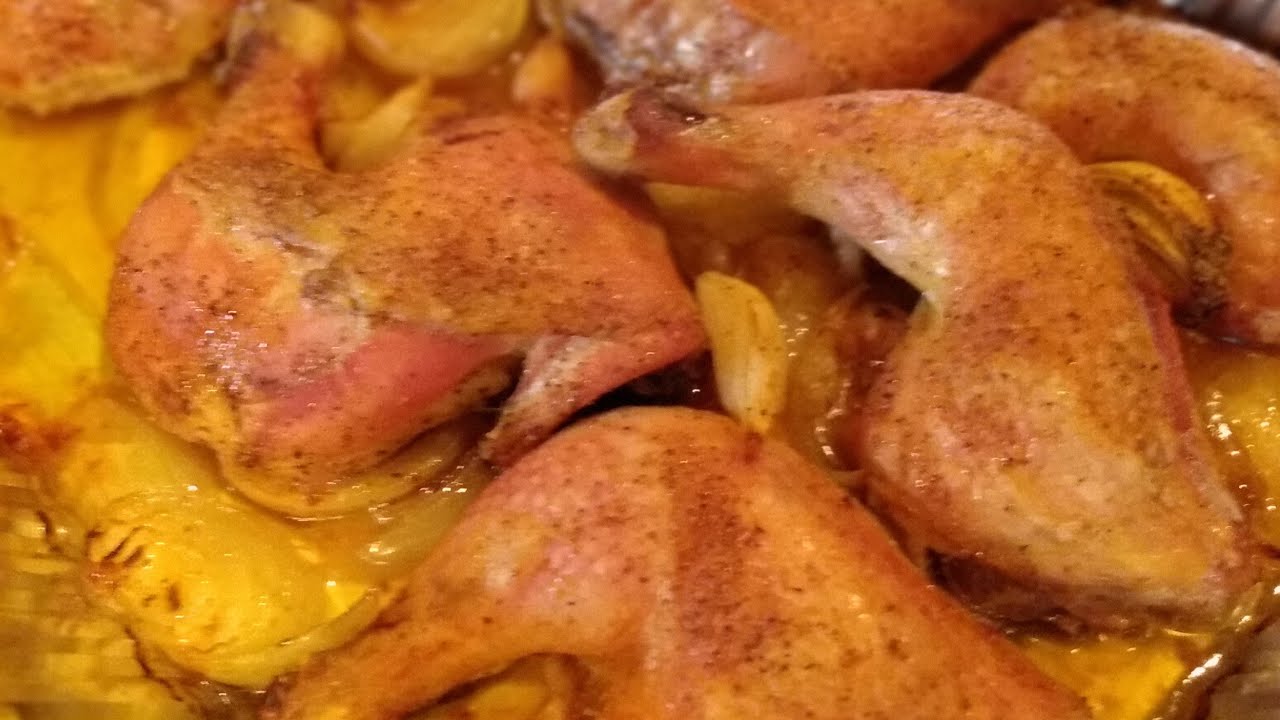 Simple meals a guy can cook: today Baked chicken and onions. - YouTube