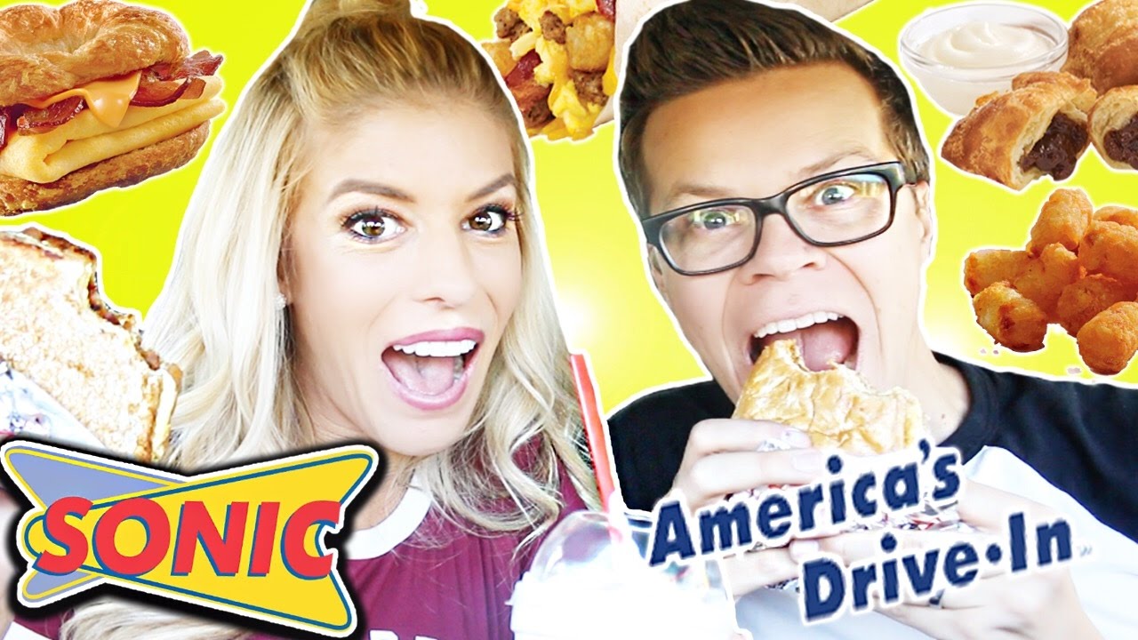 TRYING SONIC BREAKFAST AT THEIR DRIVE-IN! - YouTube