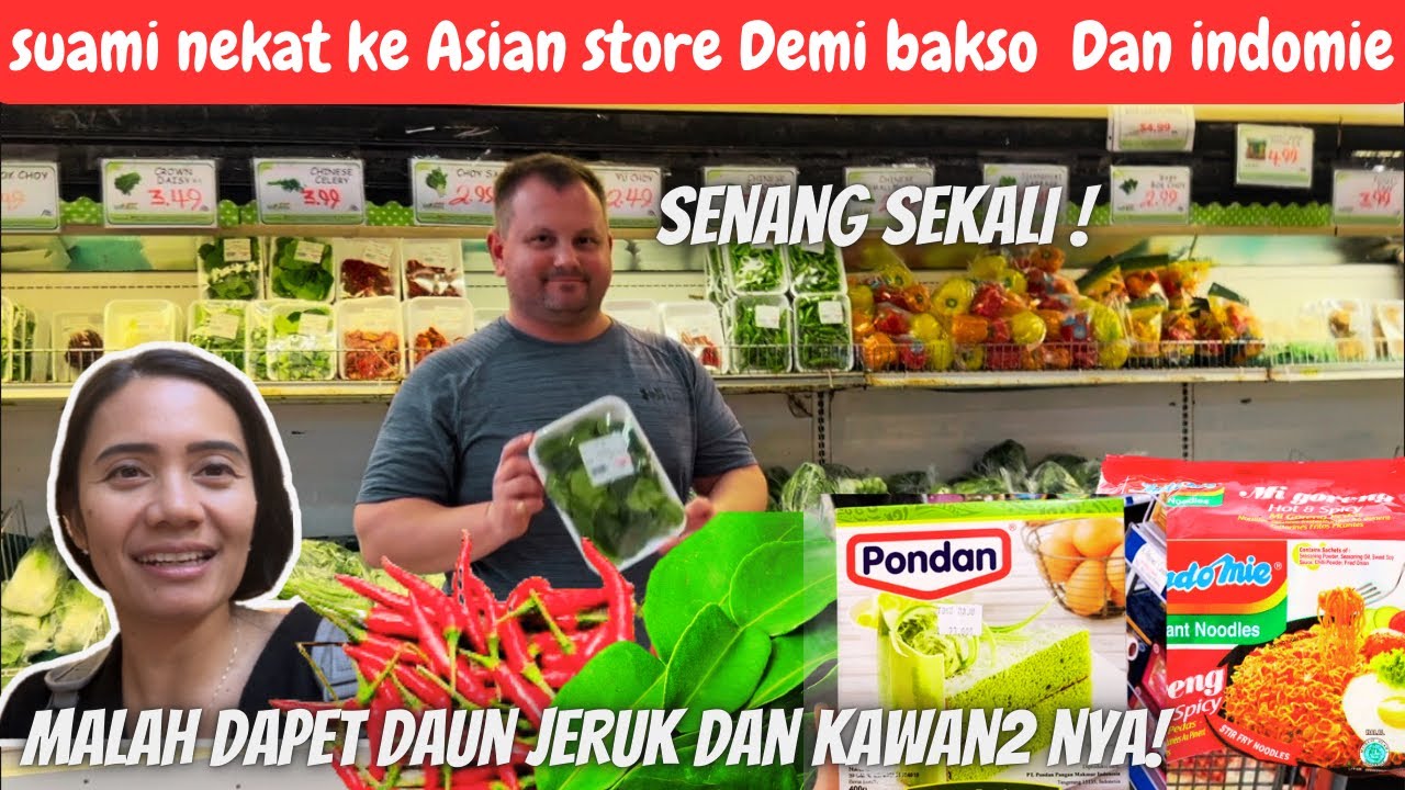 Gak puas belanja di walmart suami bule nekat ke Asian market Demi bakso ...