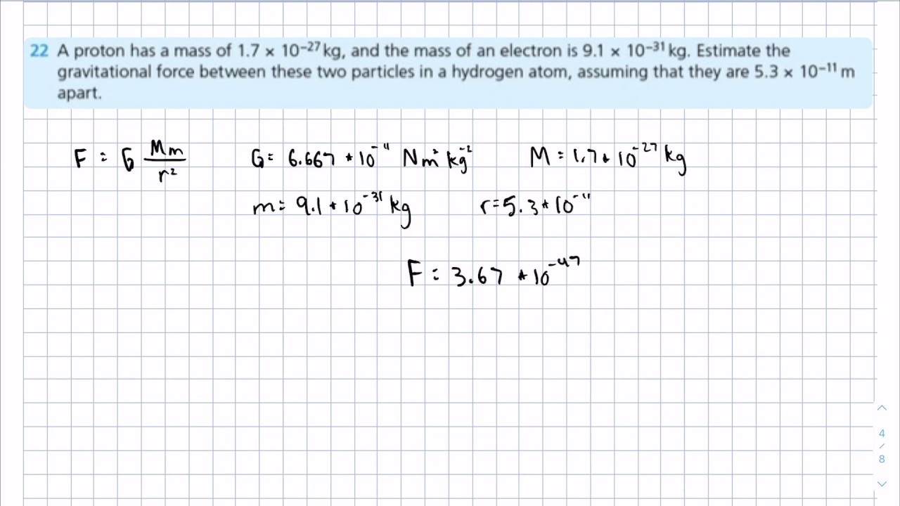 Calculating the gravitational force between two particles (Topic 6.2 ...
