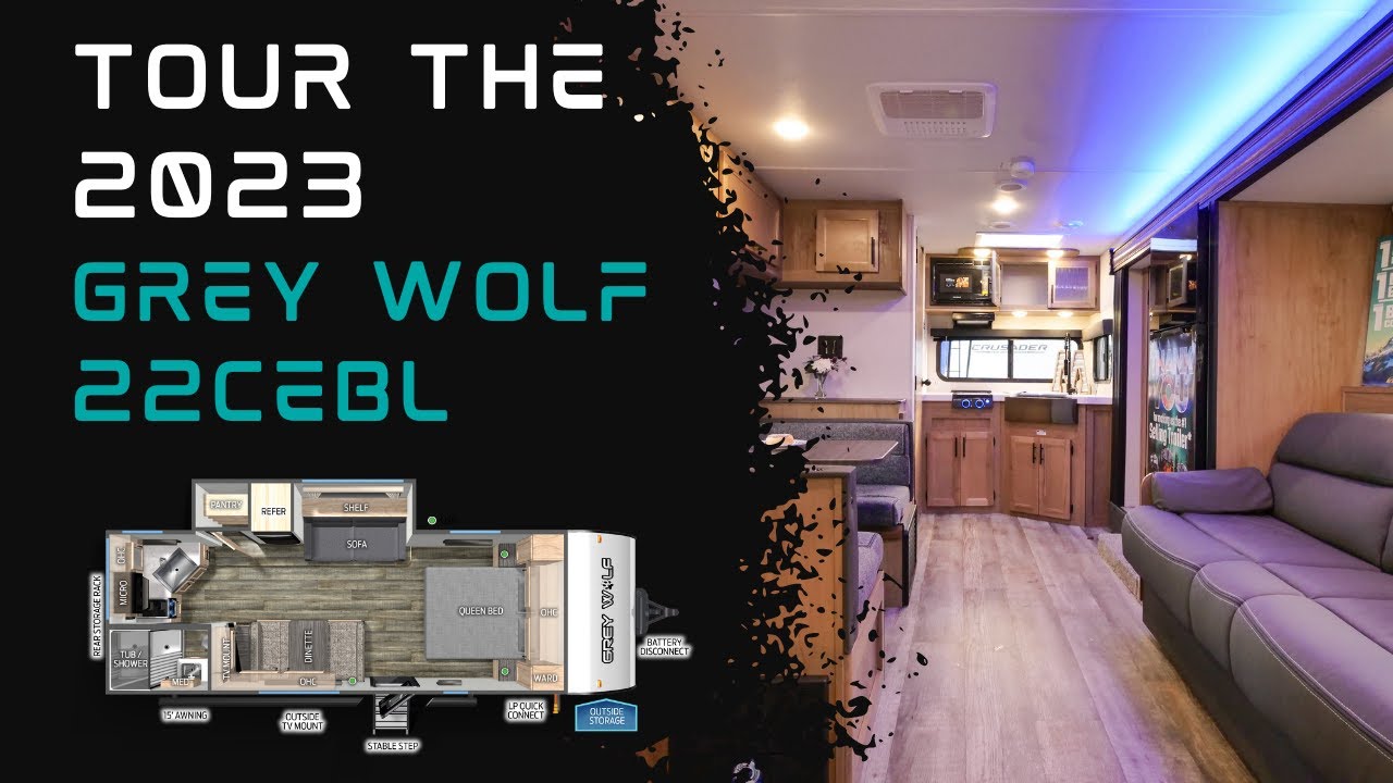 Tour the ALL-NEW 2023 Grey Wolf 22CEBL Travel Trailer - YouTube