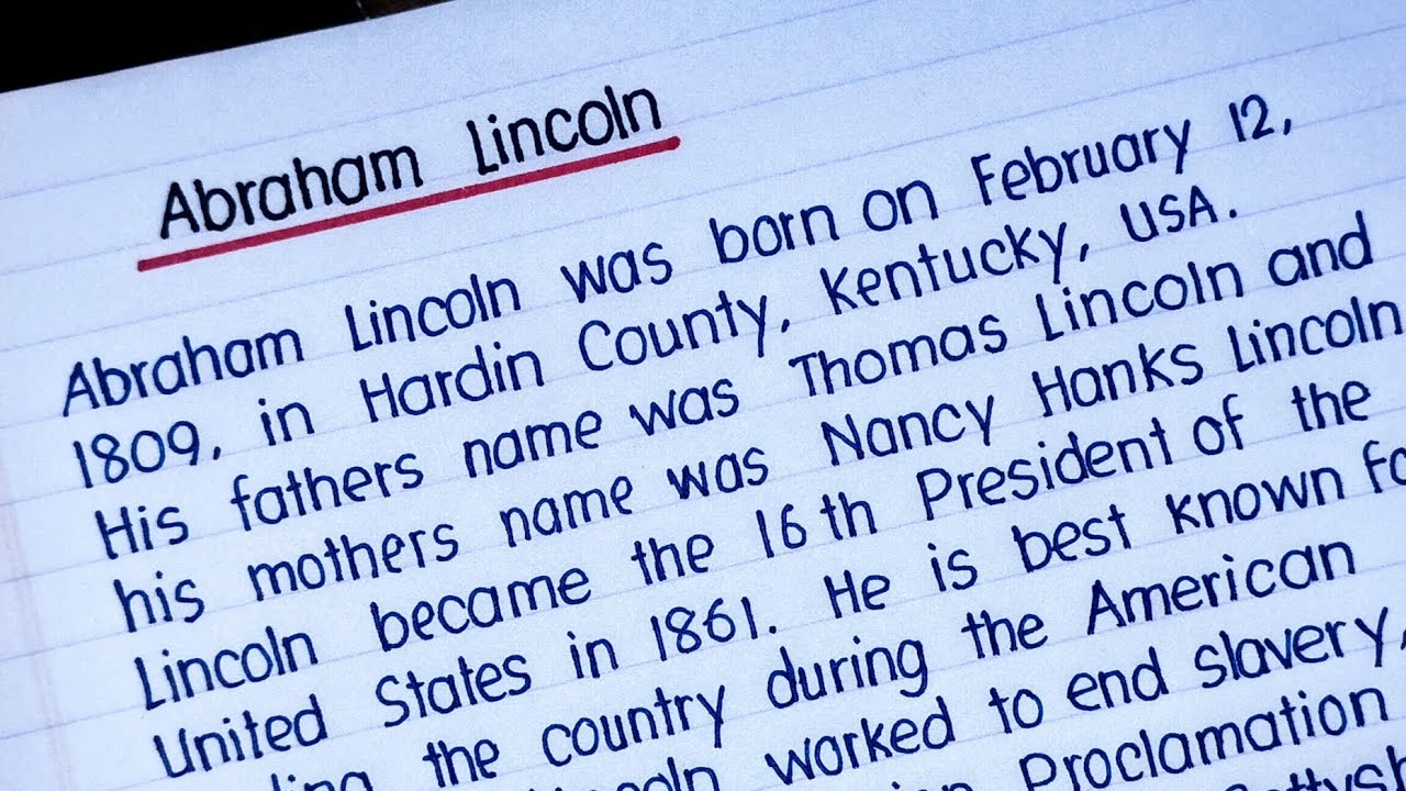 Abraham Lincoln Essay in English | Short Paragraph on Abraham Lincoln ...