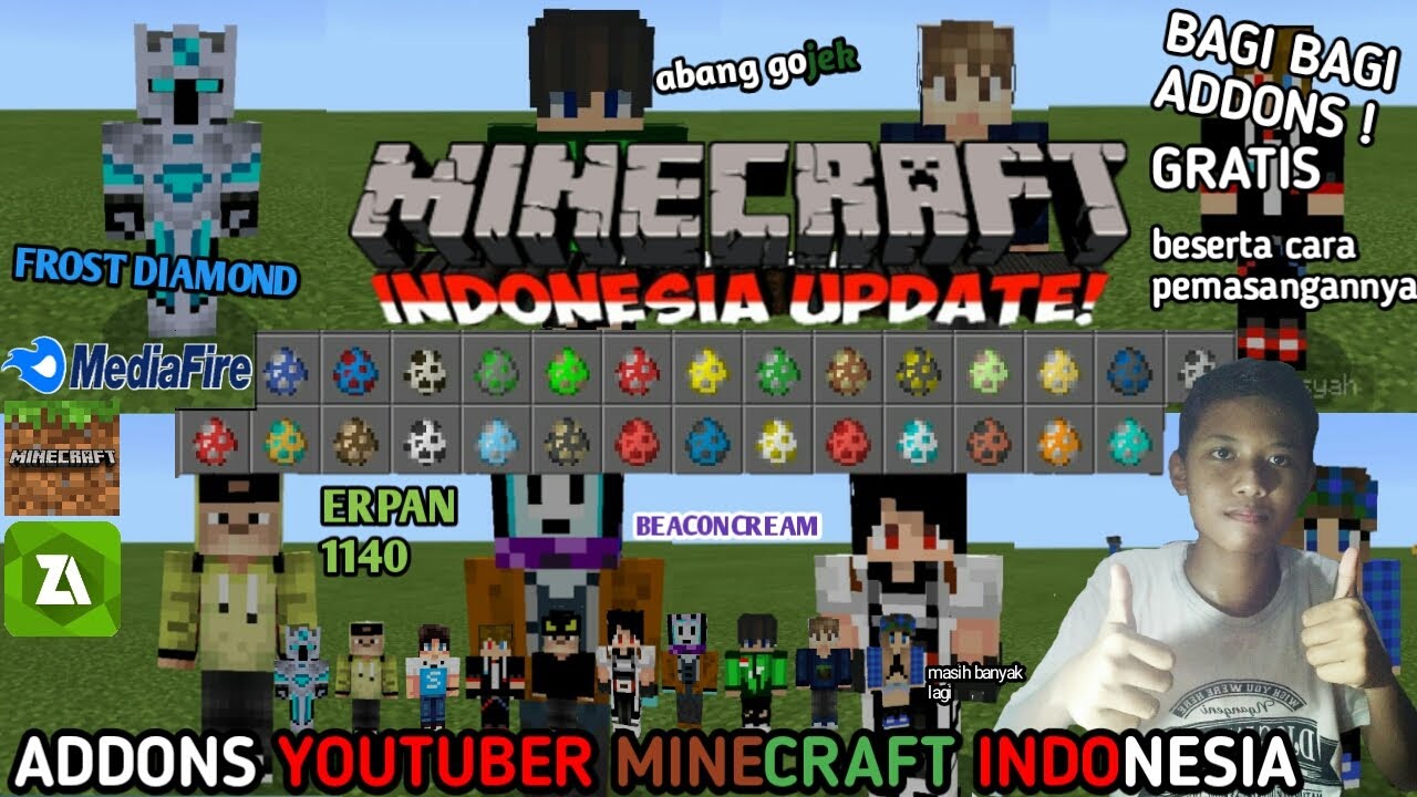 Bagi Bagi Addons Youtuber Minecraft Indonesia, Mantap cuy | MINECRAFT ...