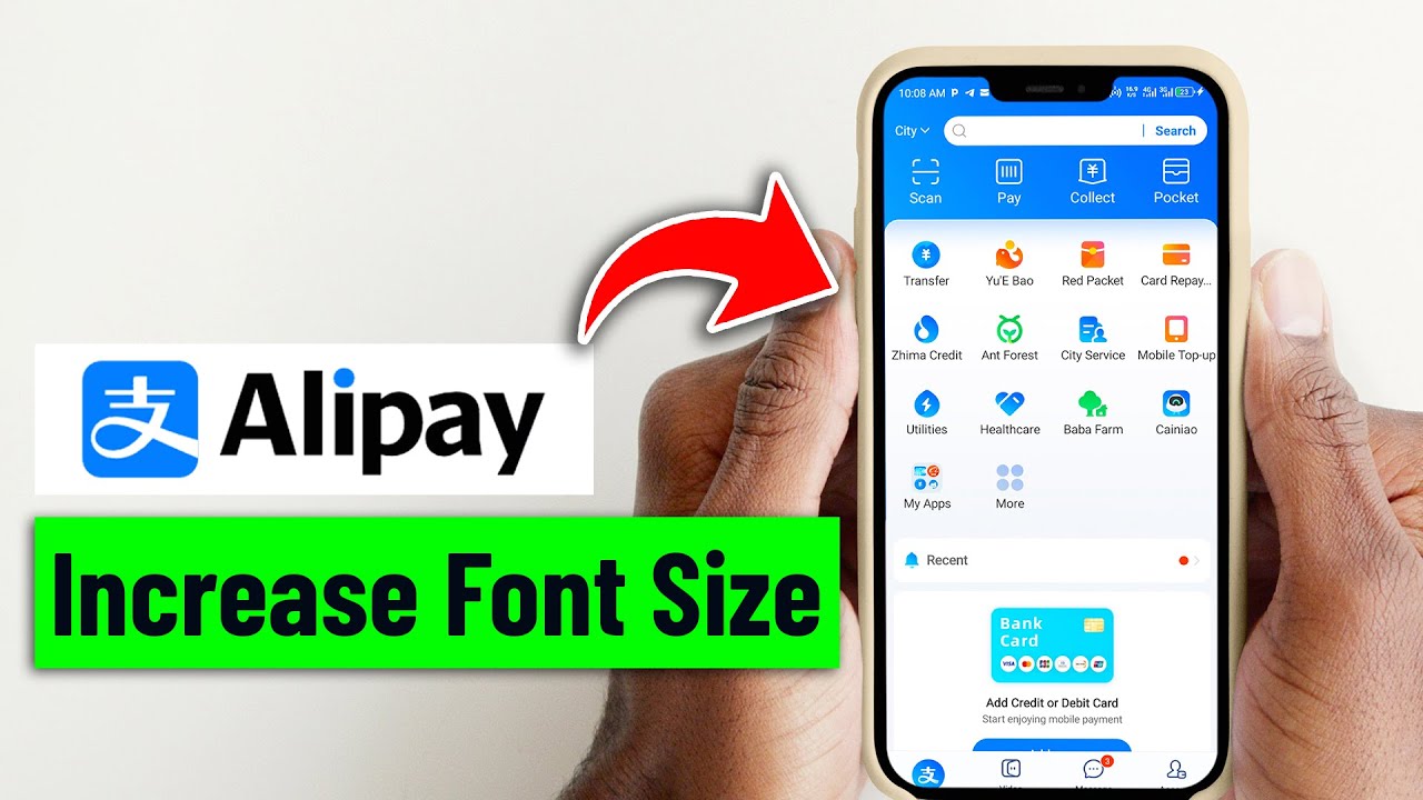 How to Increase Font Size on ALIPAY Account - YouTube