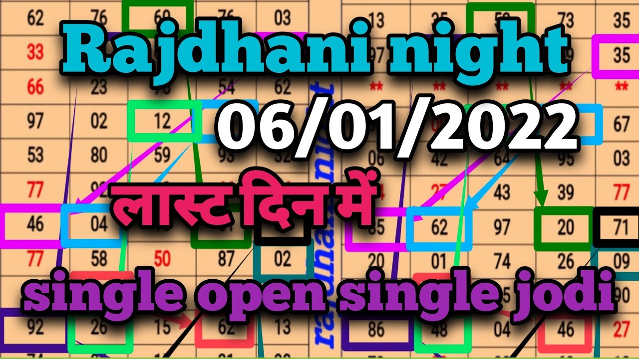 Rajdhani night 06/01/2023 rajdhani night today jodi trick ||rajdhani ...