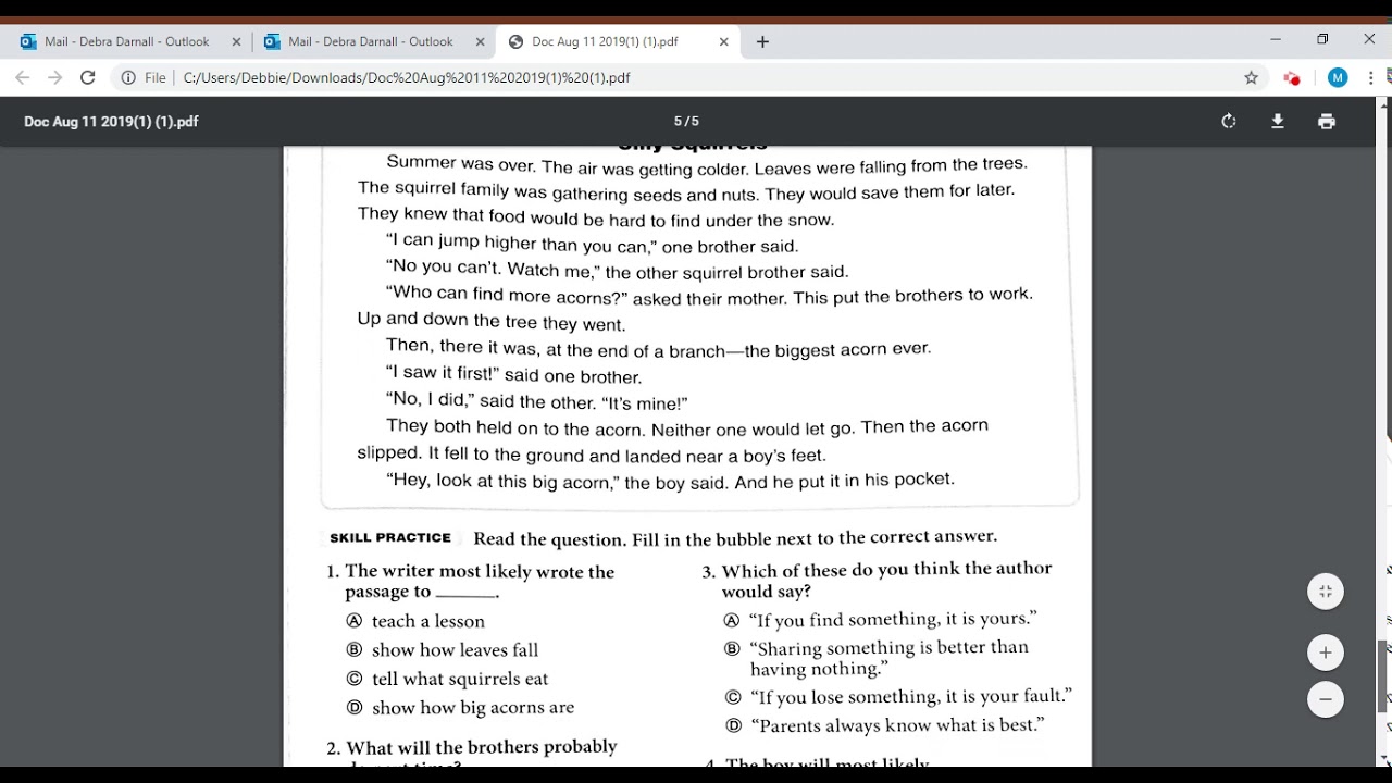 Daily Reading Comprehension Week 11 Day 5 - YouTube