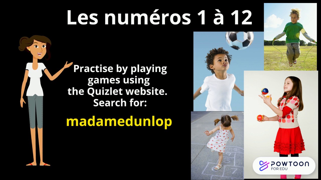 Les numéros 1 à 12 - French numbers 1 to 12 with fun song - YouTube