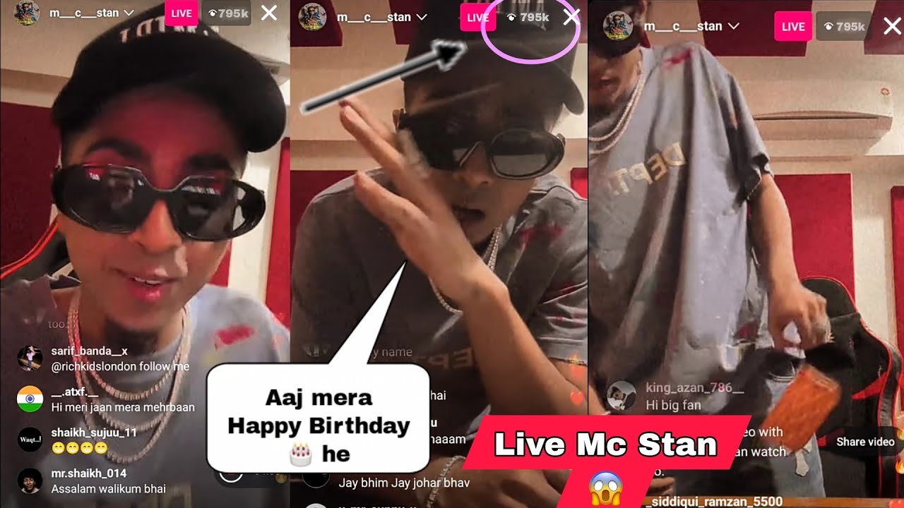 Mc Stan Live In Instagram Live// Mc Stan Happy Birthday 🎈// Record ...