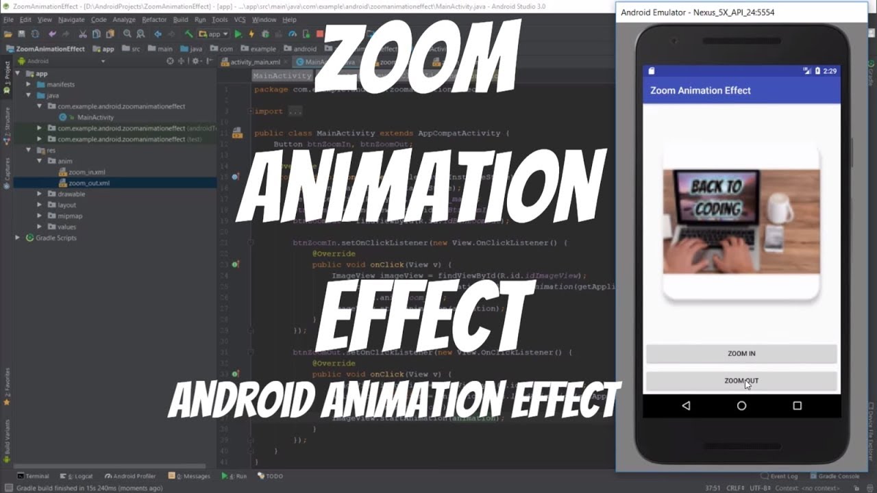 Android Animations Tutorial 48 - Zoom Animation Effect - YouTube