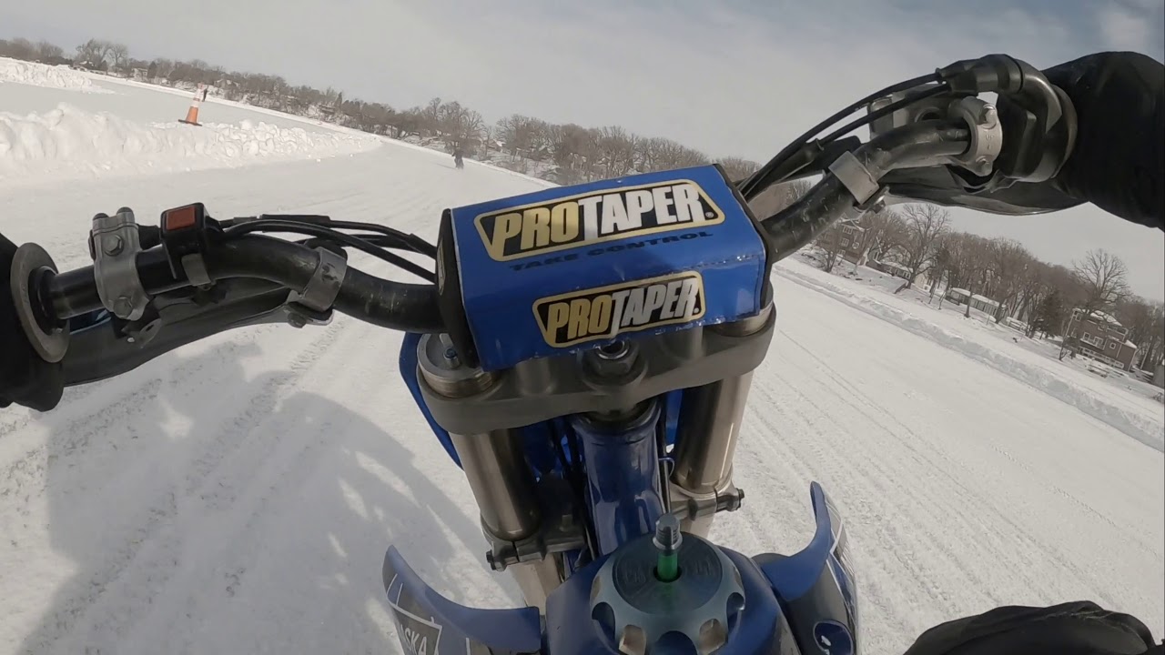 Dirt Bike Ice Racing CMIR 2/1/2020 Buffalo Lake, MN Ice Racing - YouTube