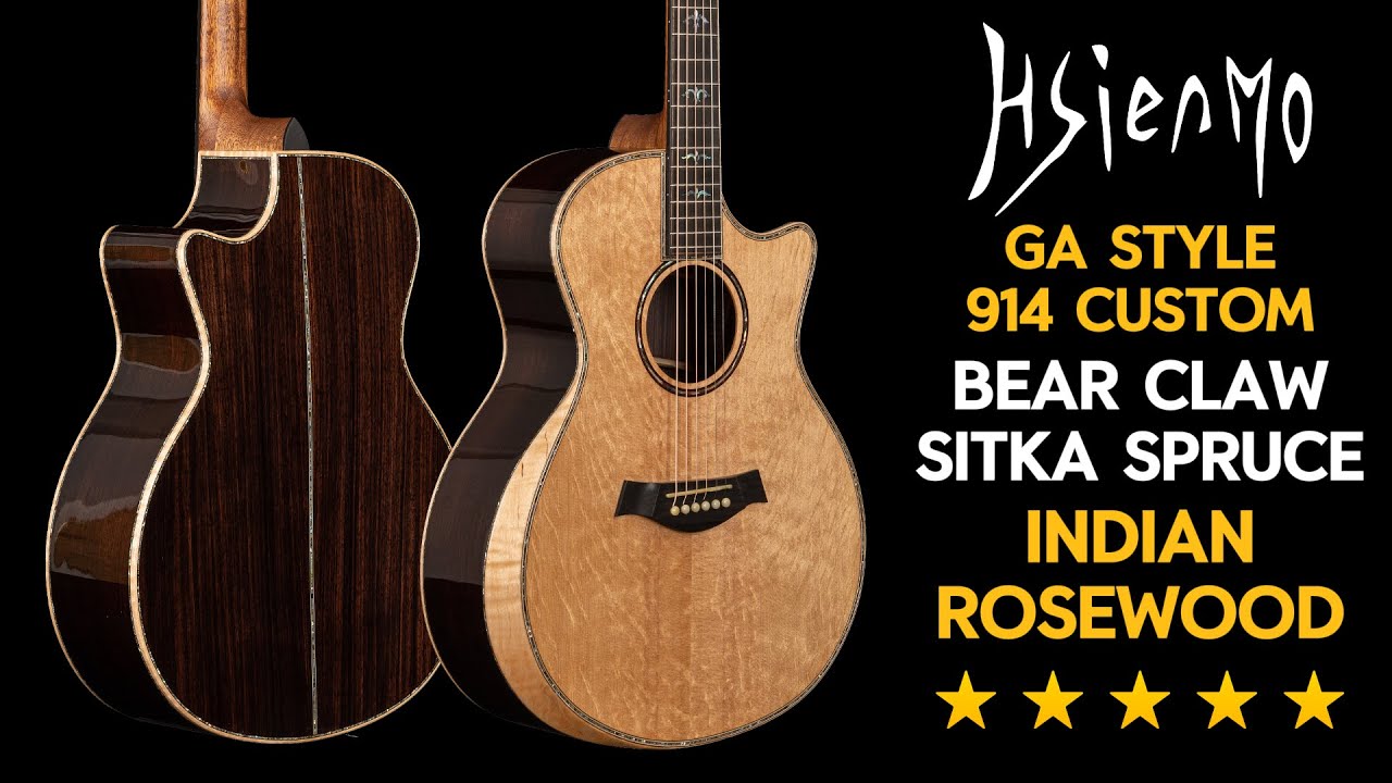 Hsienmo Custom 914 Reproduction Bear Claws Sitka Spruce + Indian ...