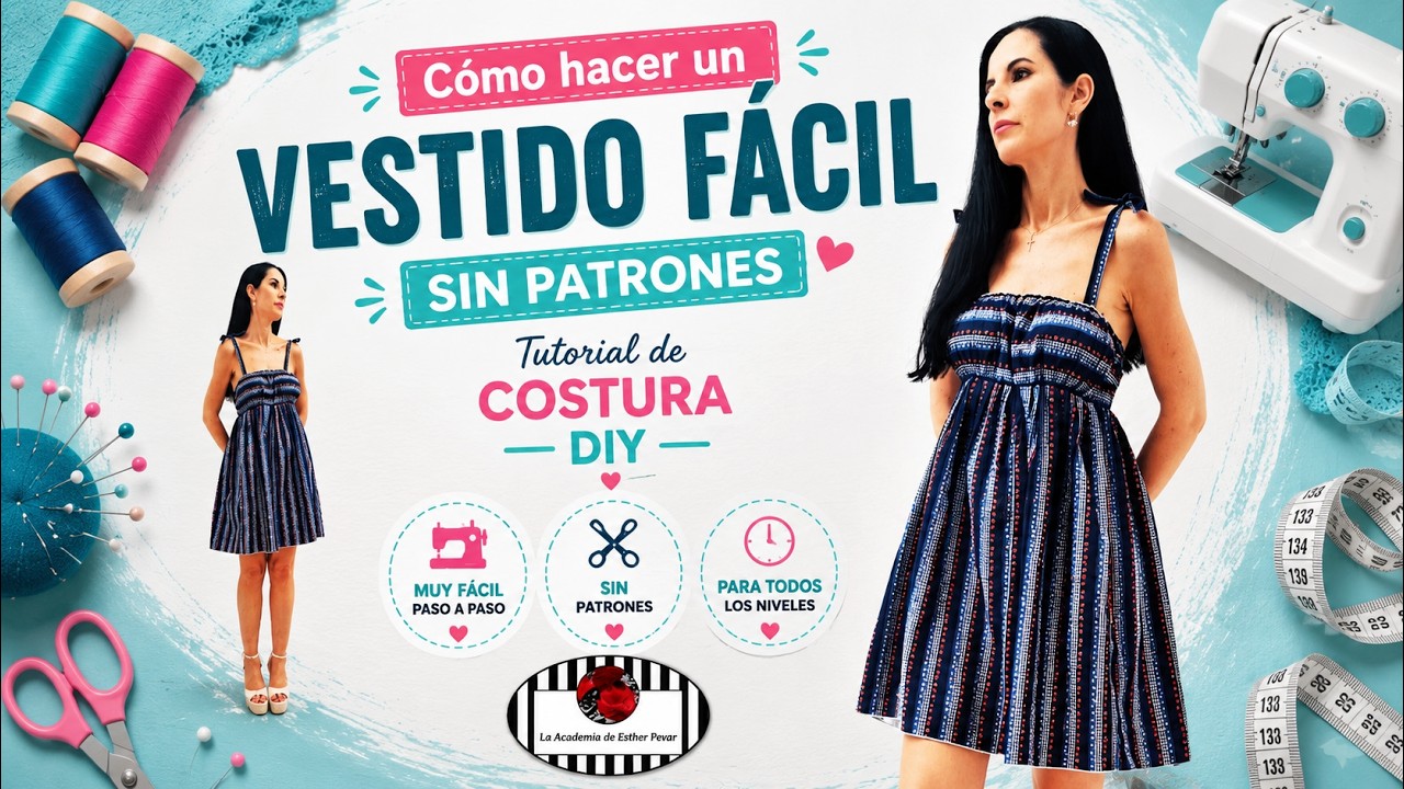 Cómo hacer un VESTIDO FÁCIL, SIN PATRONES. DIY - YouTube