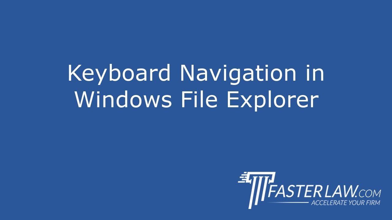 2.1.6: Keyboard Navigation in Windows File Explorer - YouTube