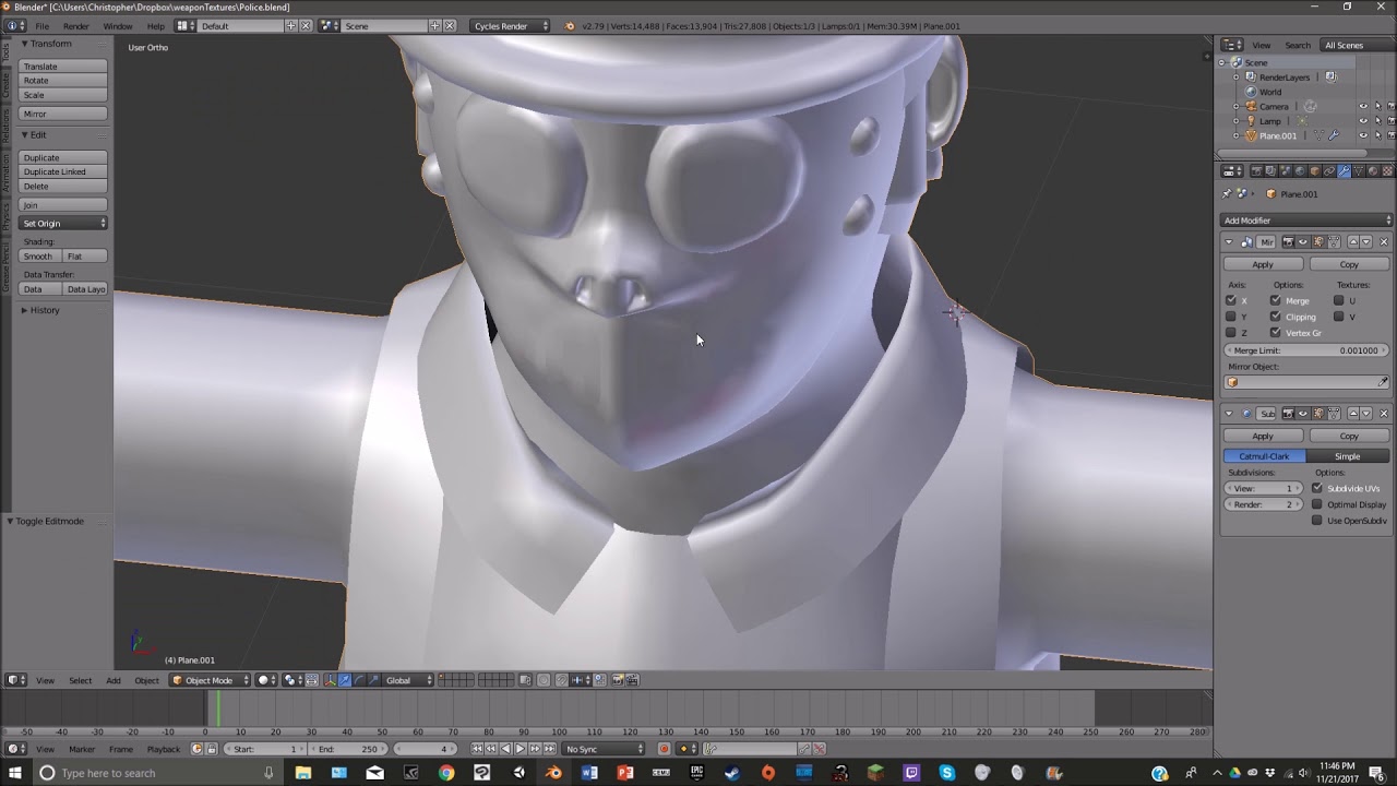 Modeling a police officer in Blender - Timelapse - YouTube