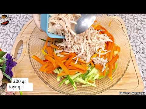 Asan və Çox Ləzzətli Rəngli Bibər Salatı Resepti|Tərəvəz salatının hazırlanması