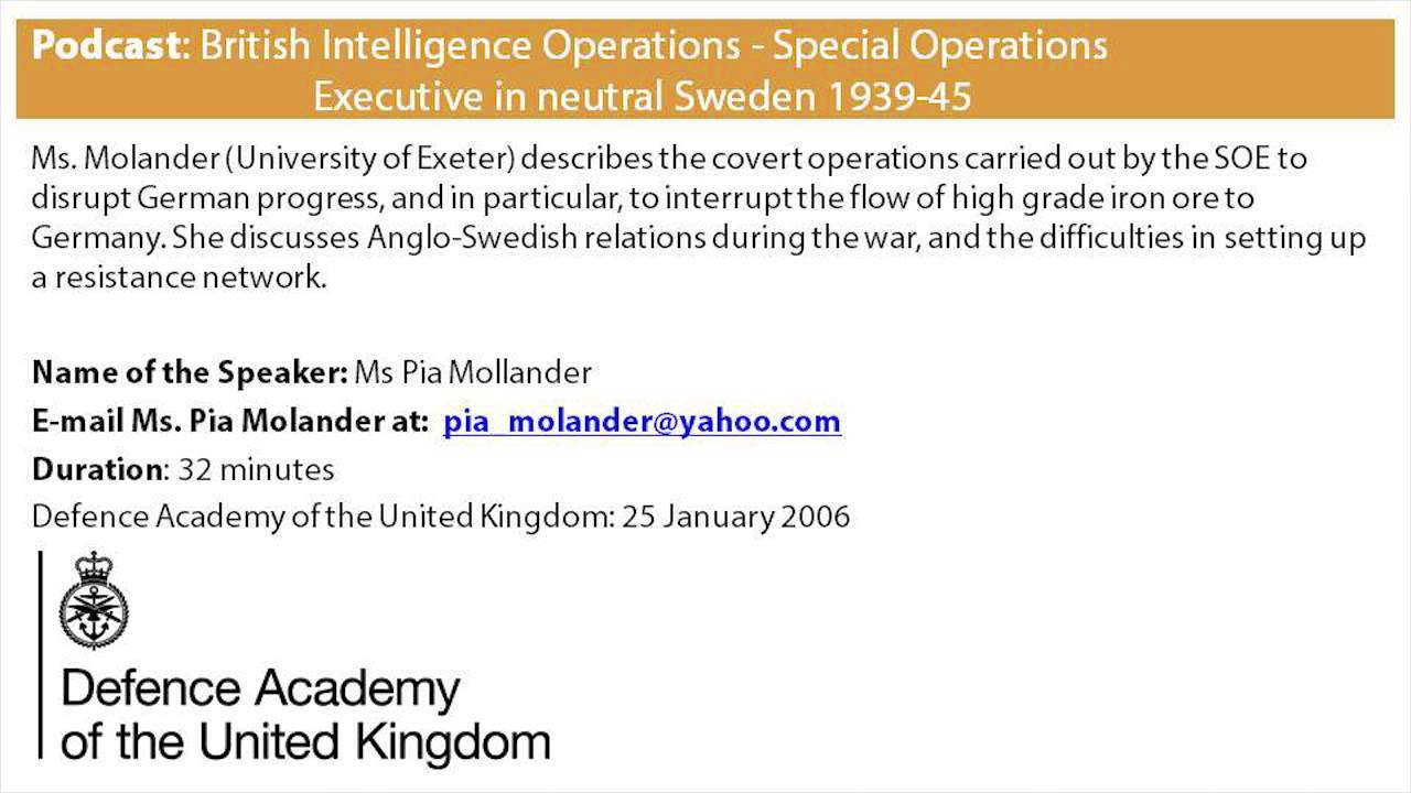 British Intelligence Operations: Special Operations Executive in ...