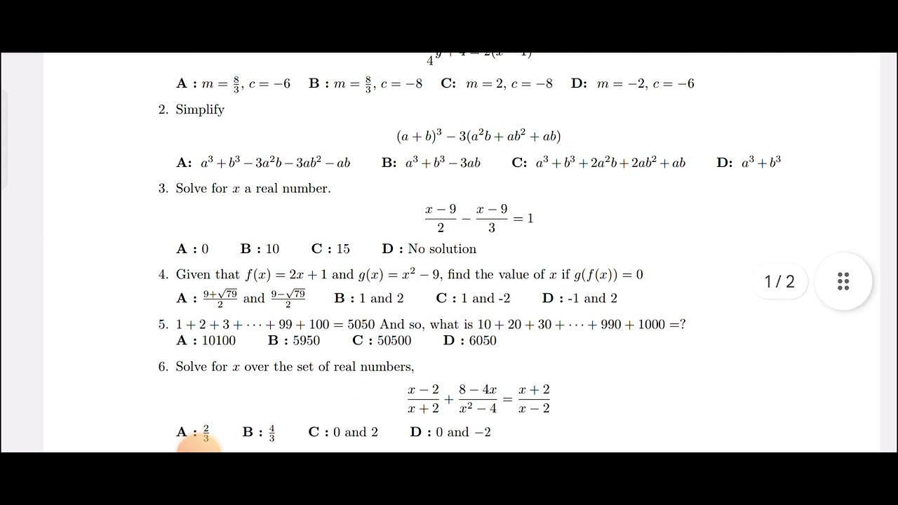 MATHEMATICS COMPETITION QUESTIONS AND ANSWERS| AIMS |JMC _ Dore ibibazo ...