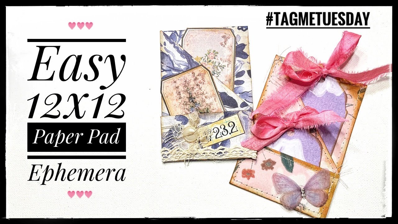 Junk Journal Ephemera - Using A 12x12 Paper Pad - Tutorial - YouTube