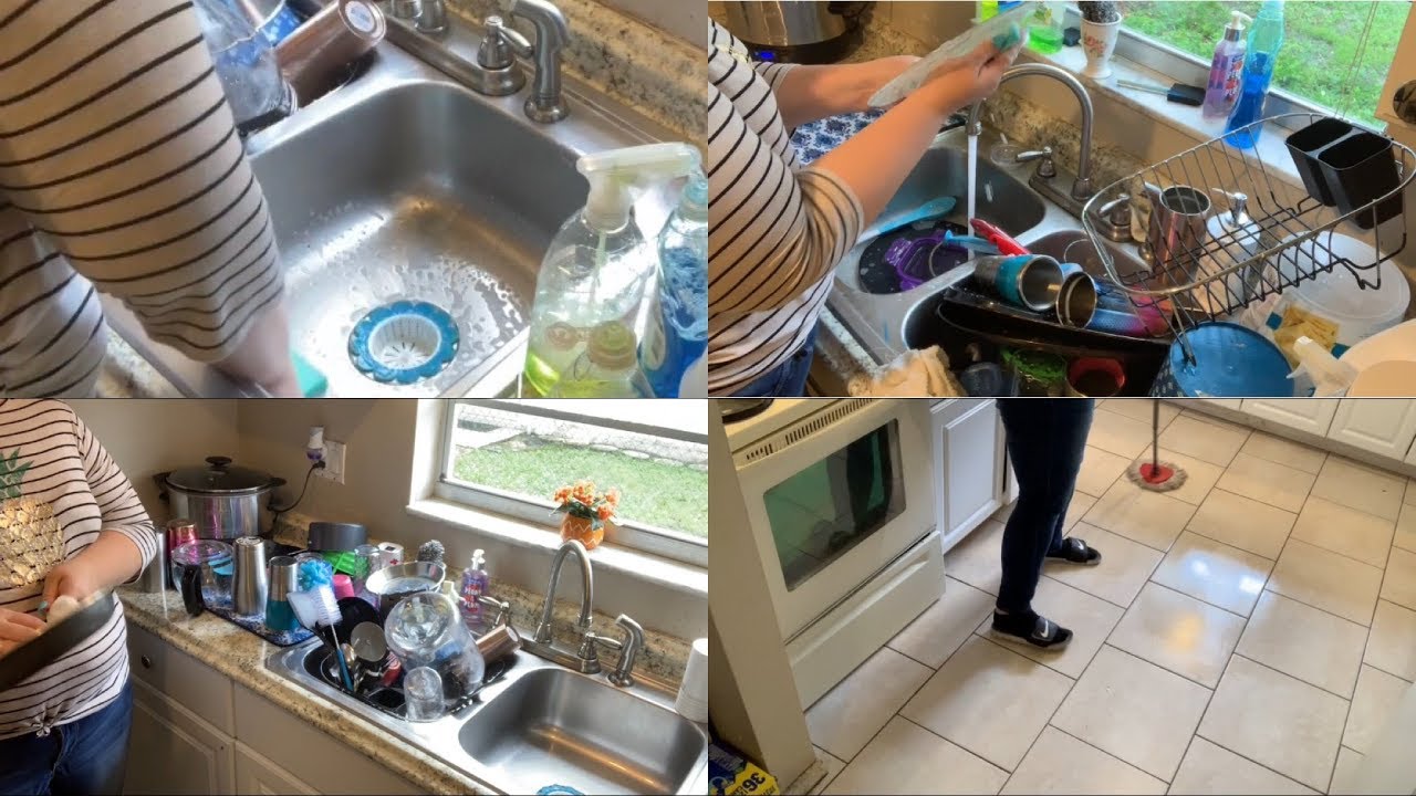 RELAXING CLEAN WITH ME || ACTUAL MESSY KITCHEN|| TIME LAPSE - YouTube