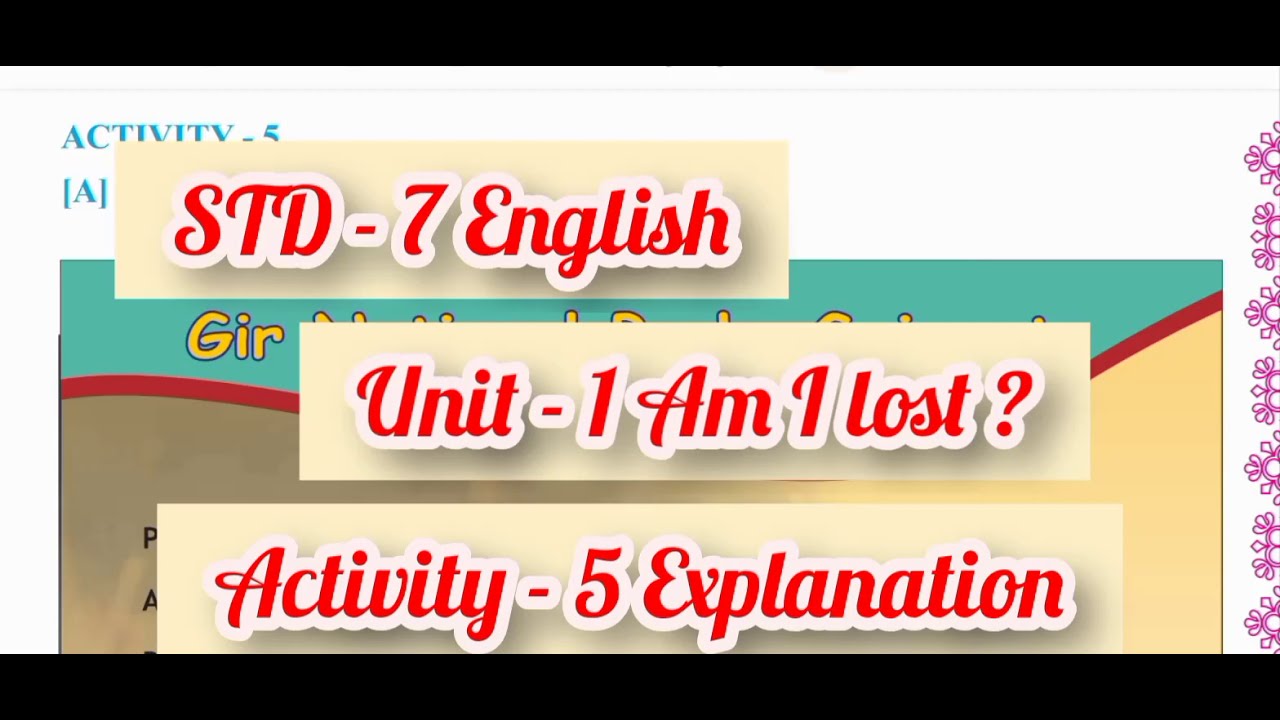 Std 7 || English || SEM 2 || Unit 1 || Activity - 5 Explanation - YouTube