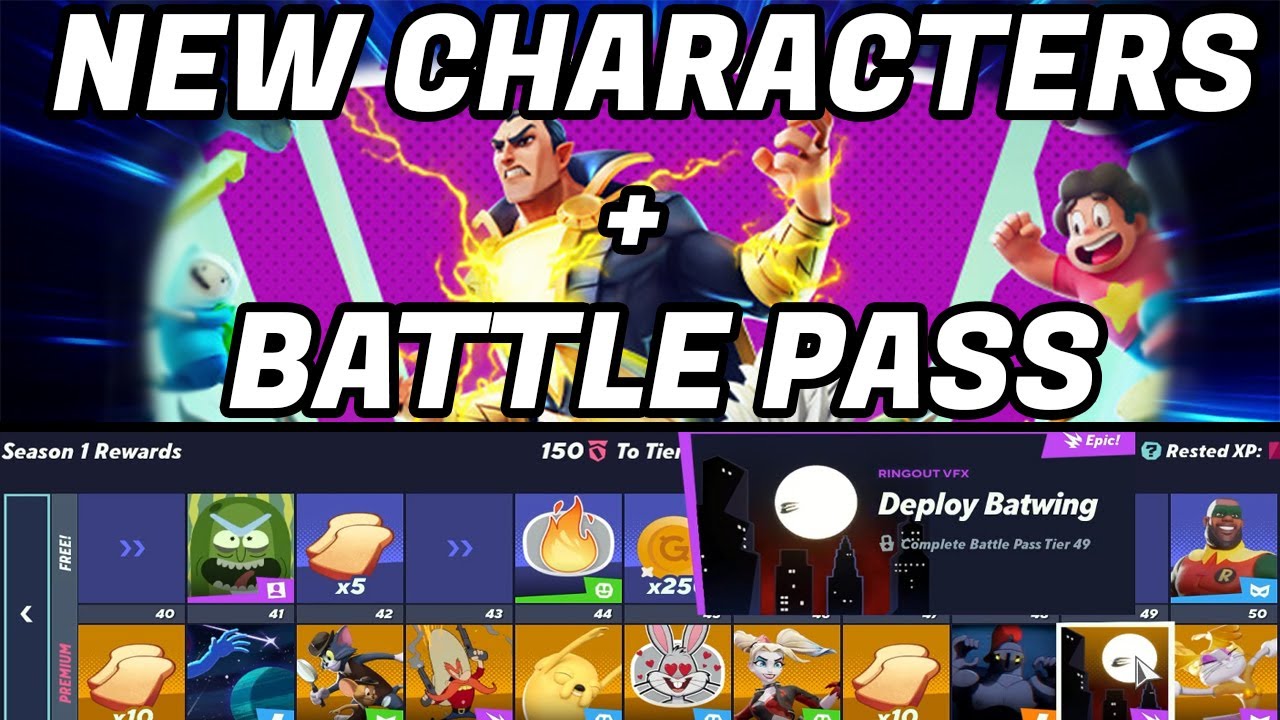 Multiversus SEASON 1 NEW Battle Pass REWARDS and CHARACTERS REVEALED ...