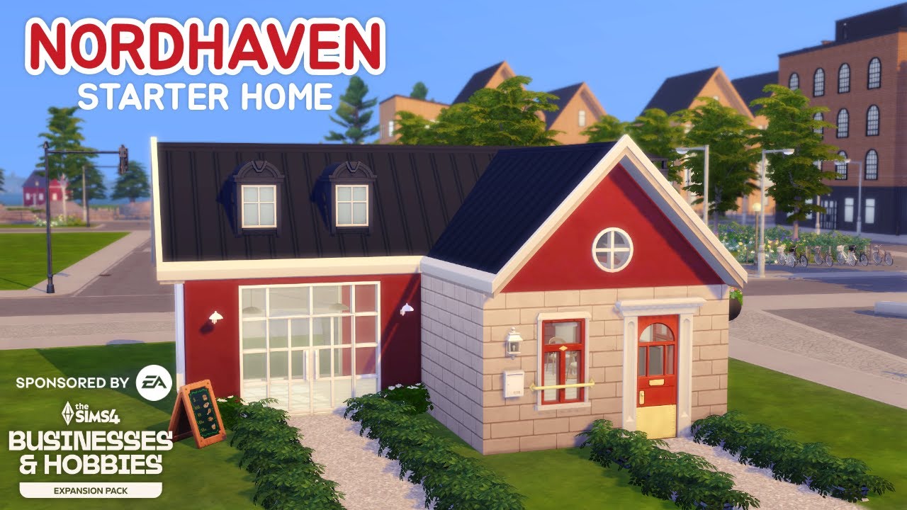 Nordhaven starter home | The Sims 4 businesses and hobbies | Speed ...