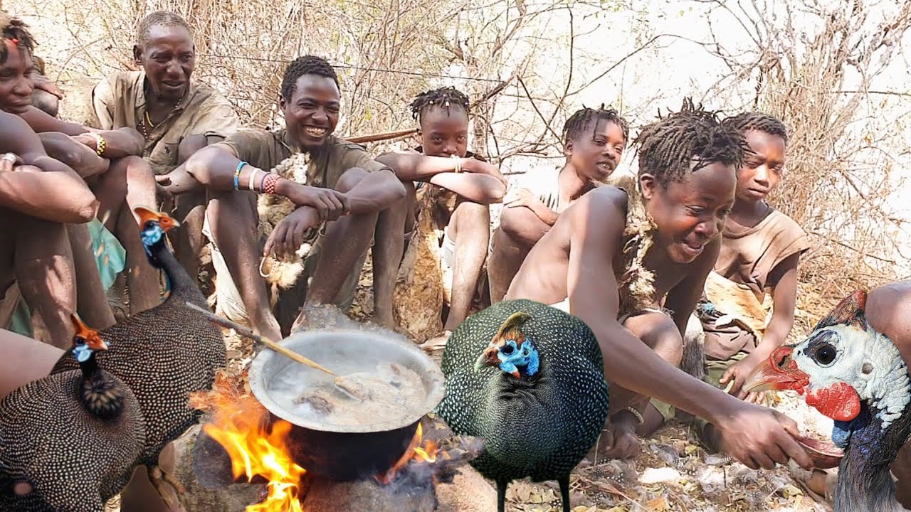 WILD CHICKEN HUNT : The Primitive Way How HADZABE TRIBE Cooked A Wild ...