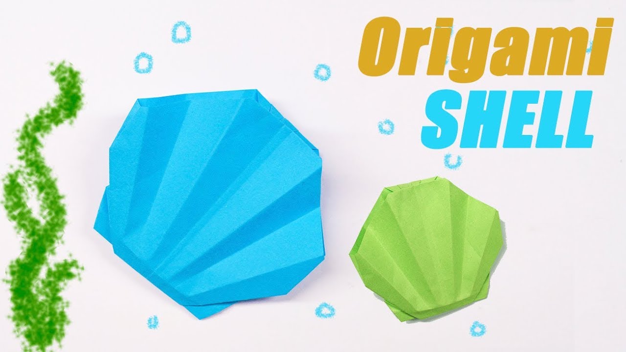 Easy origami paper Shell - Cute origami - Casca de origami - YouTube