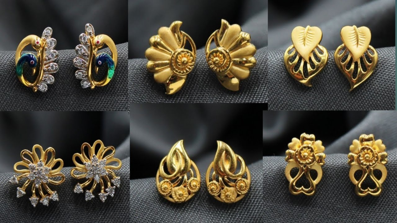 Modern Gold Top Earrings Collection's | Daily Wear Earrings Design ...