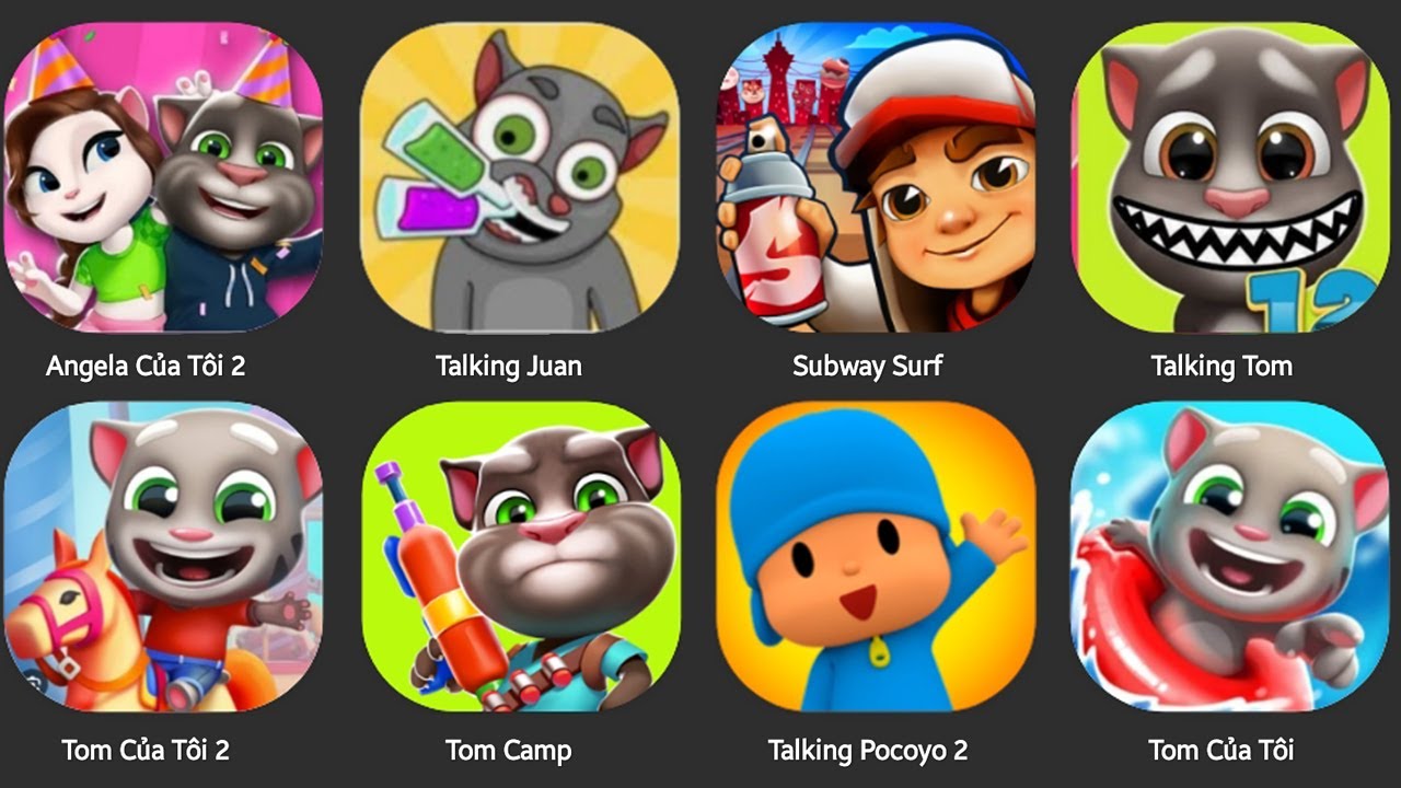 TOM LOVE ANGELA,TOM HORRO,SUBWUAY SURF,SONIC BOOM,TALKING TOM 1+2,TOM ...