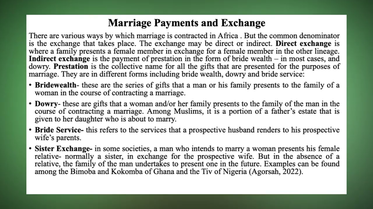 LECTURE THREE (3) || MARRIAGE PAYMENT AND EXCHANGE || 2ND SEMESTER ...