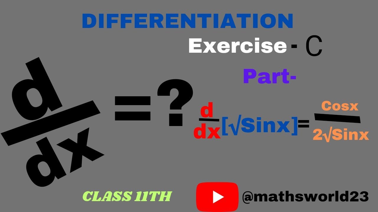 Class 11th exercise 28C differentiation questions solve. Basic concepts ...