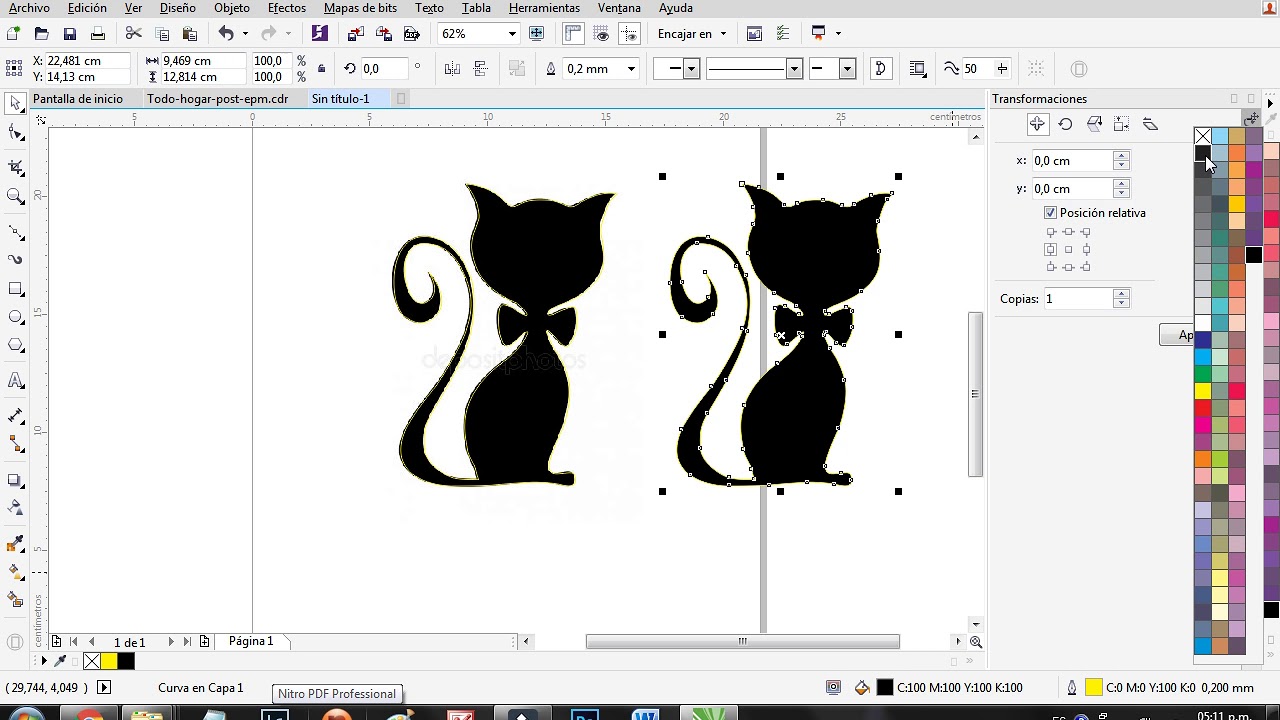 Corel Draw Manejo de herramienta Bézier - YouTube