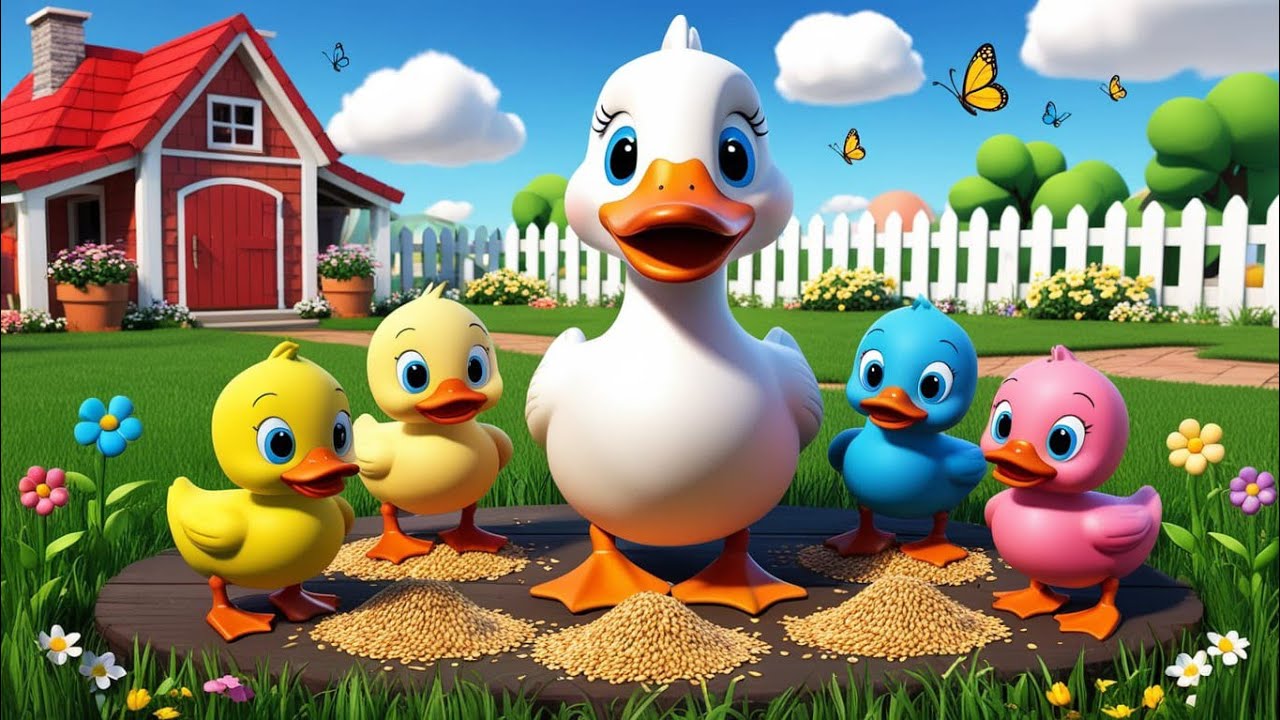 "🔊 Five Little Ducks Go Quack Quack! 🦆 | Fun Nursery Rhyme for Kids 👶🎶 ...