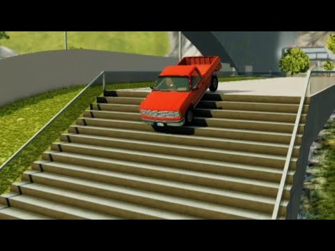 Cars vs Ladder Car crash test beamng drive - YouTube