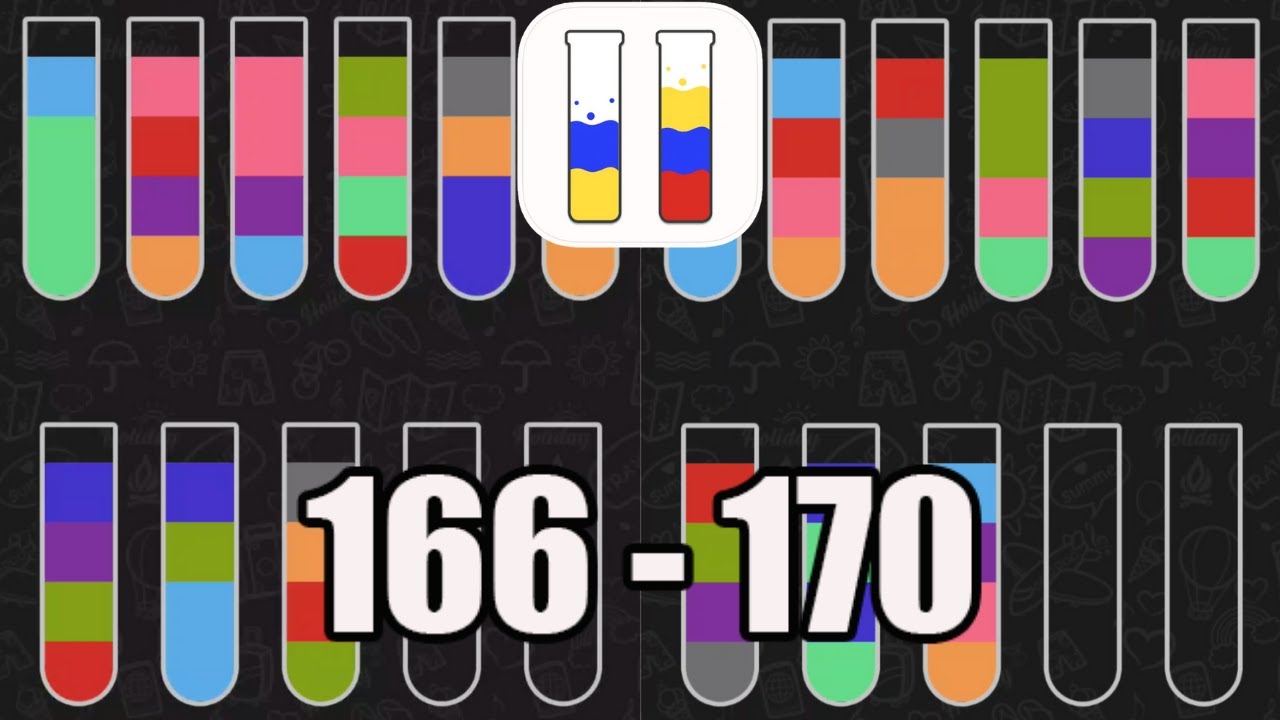 Water Sort Puzzle Level 166-170 Walkthrough (iOS - Android) - YouTube
